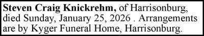Steven Craig Knickrehm | Obituaries | dnronline.com