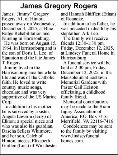 James Gregory Rogers | Obituaries | dnronline.com