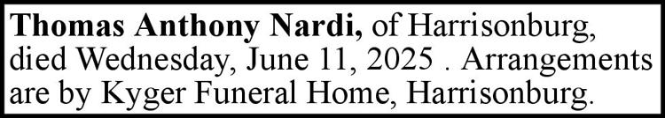 Thomas Anthony Nardi | Obituaries | dnronline.com