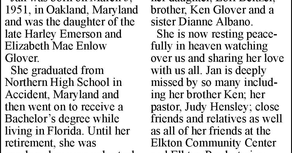 Janet Lee “Jan” Beitzel | Obituaries | dnronline.com