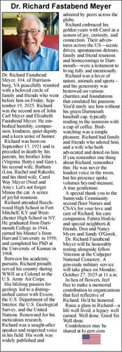 Dr. Richard Fastabend Meyer | Obituaries | dnronline.com