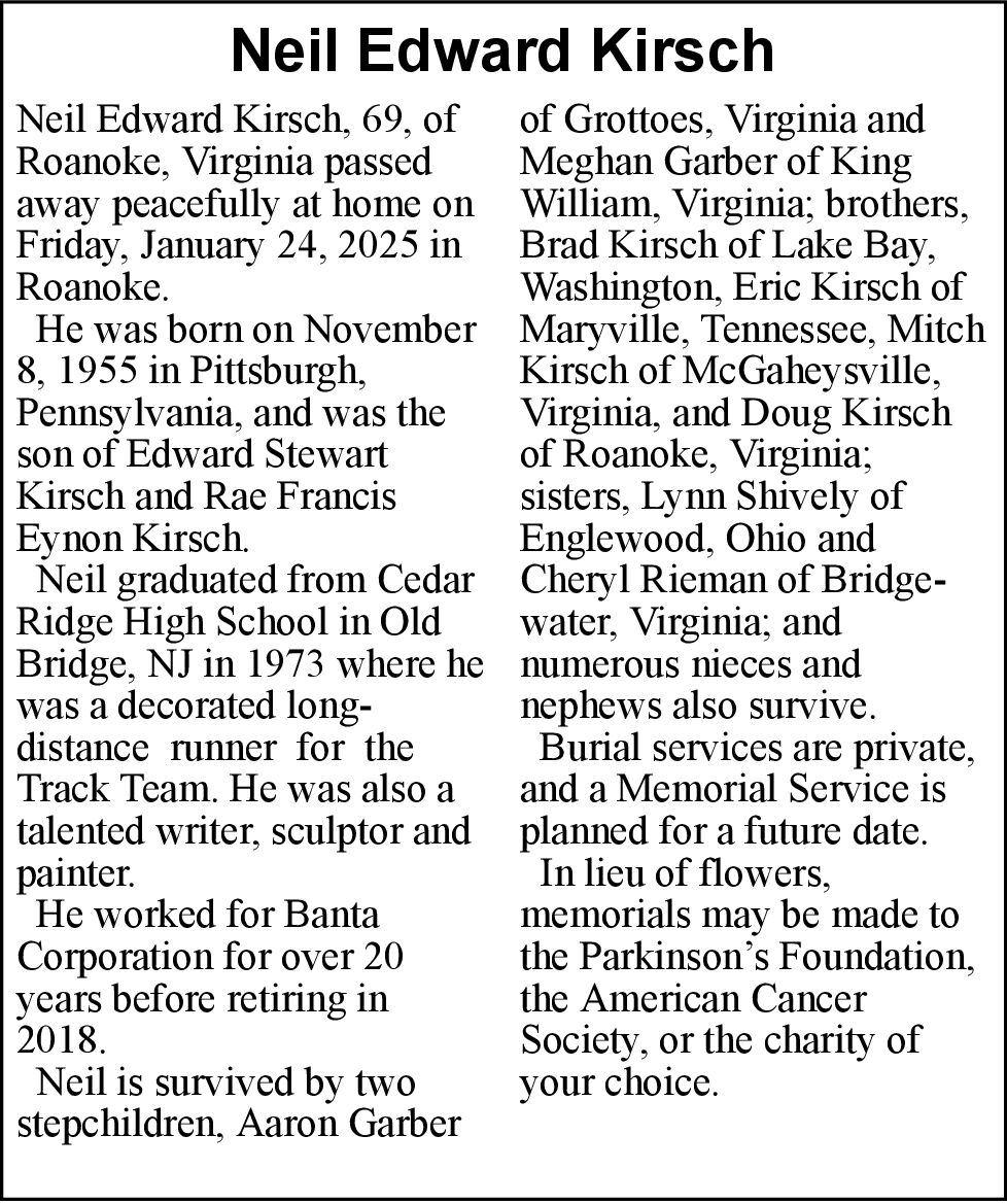 Neil Edward Kirsch | Obituaries | dnronline.com