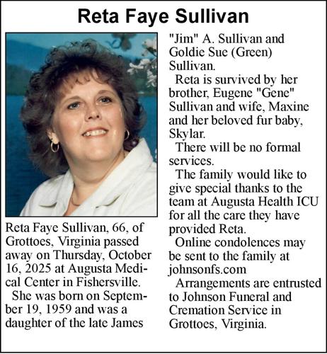 Reta Faye Sullivan | Obituaries | dnronline.com