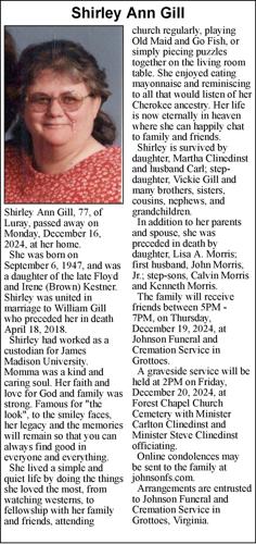 Shirley Ann Gill | Obituaries | dnronline.com