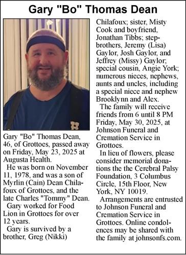 Gary "Bo" Thomas Dean | Obituaries | dnronline.com