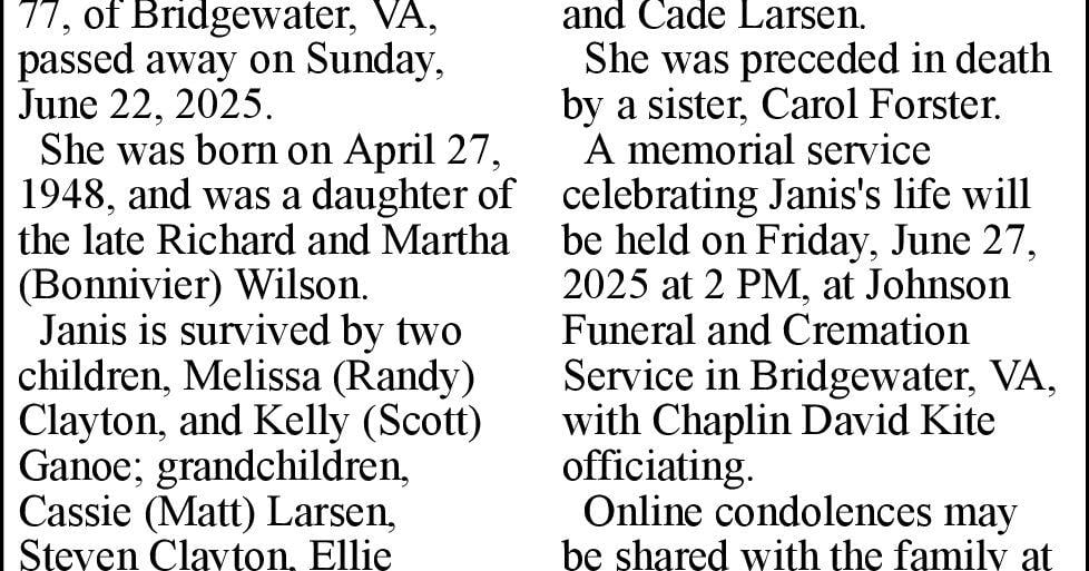 Janis Joye (Wilson) Brown | Obituaries | dnronline.com