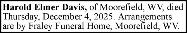 Harold Elmer Davis | Obituaries | dnronline.com