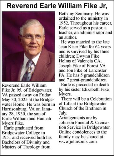 Reverend Earle William Fike Jr, | Obituaries | dnronline.com