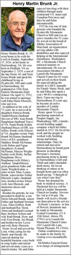 Henry Martin Brunk Jr. | Obituaries | dnronline.com