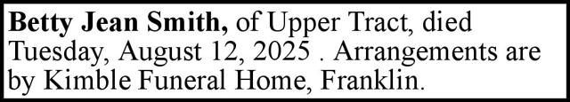 Betty Jean Smith | Obituaries | dnronline.com