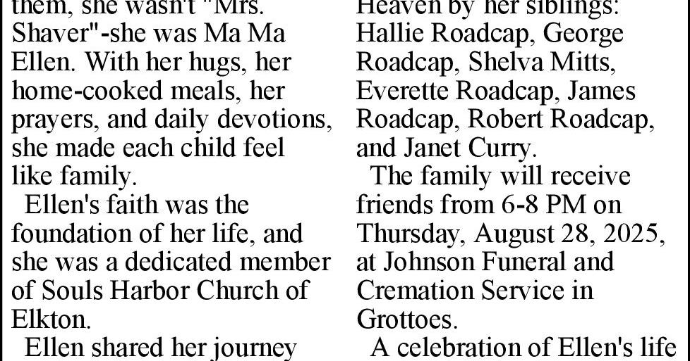 Ellen May Shaver | Obituaries | dnronline.com