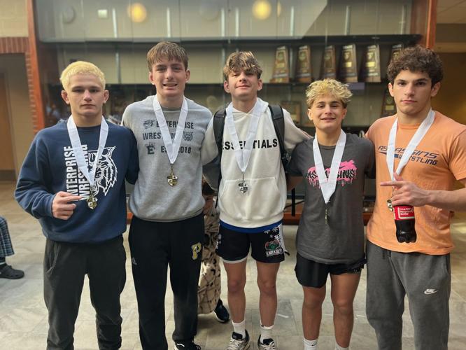Behind five champs, Enterprise boys wrestling places second