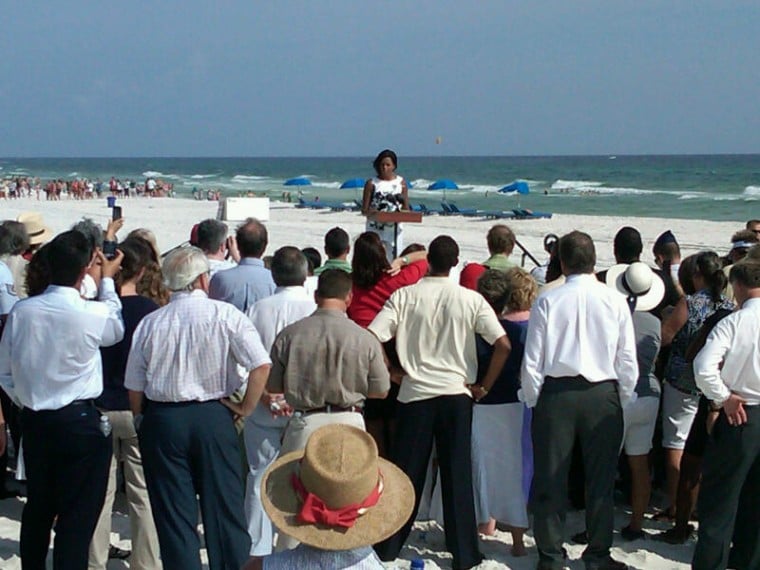 First lady encourages people to come to the beach