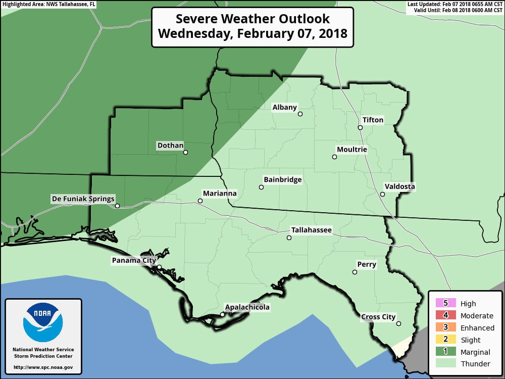 Wiregrass area could see severe storms throughout the day Wednesday