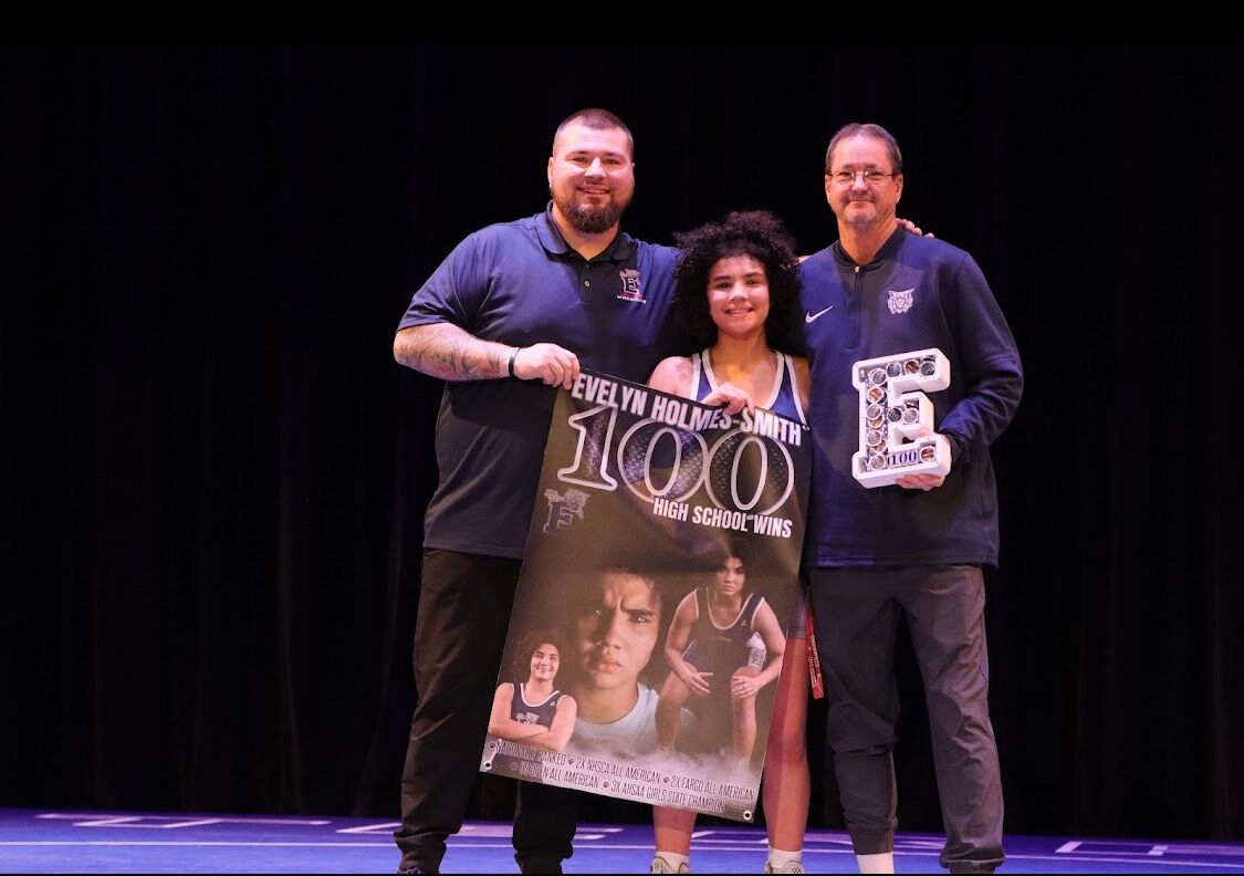 Enterprise wrestler Evelyn Holmes-Smith recently records 100th career win