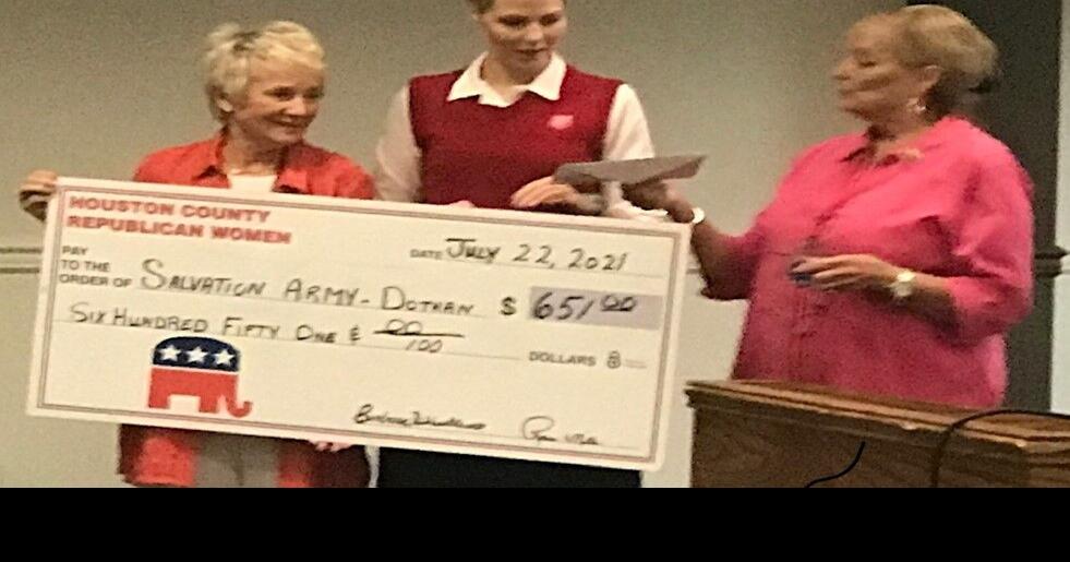 Houston County Republican Women members give to Salvation Army