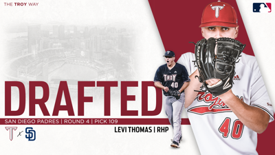 Troy’s Levi Thomas selected by San Diego Padres