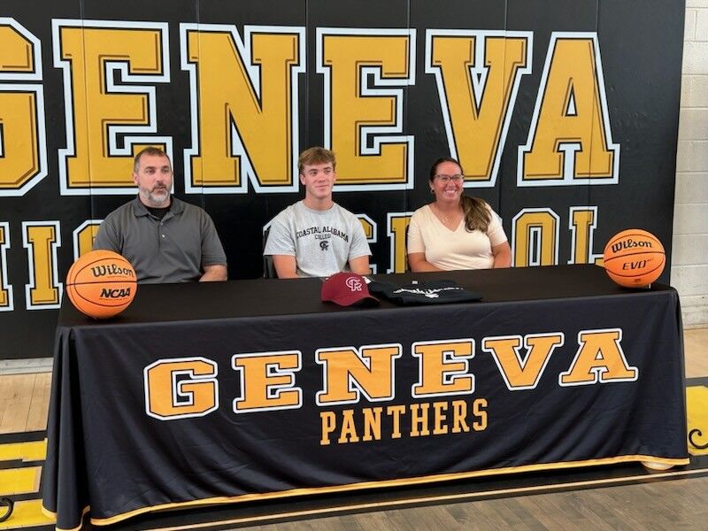 Talan Johnson of Geneva signs with Coastal Alabama for basketball