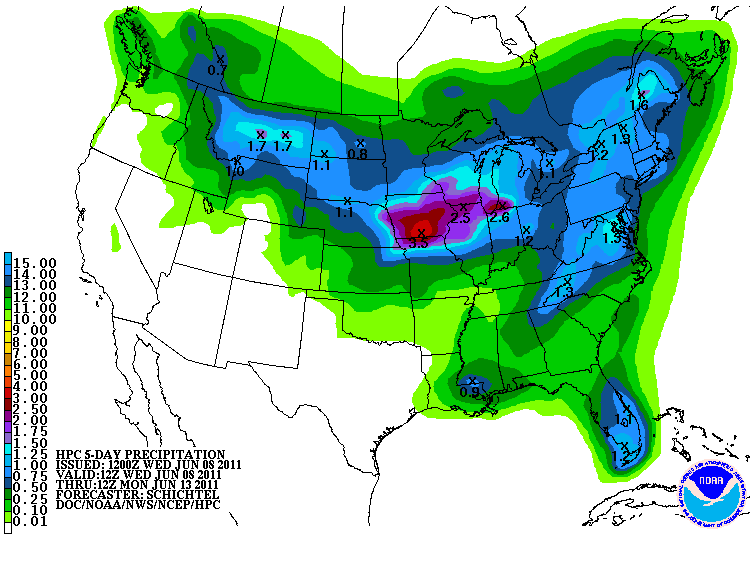 Rainfall map for May