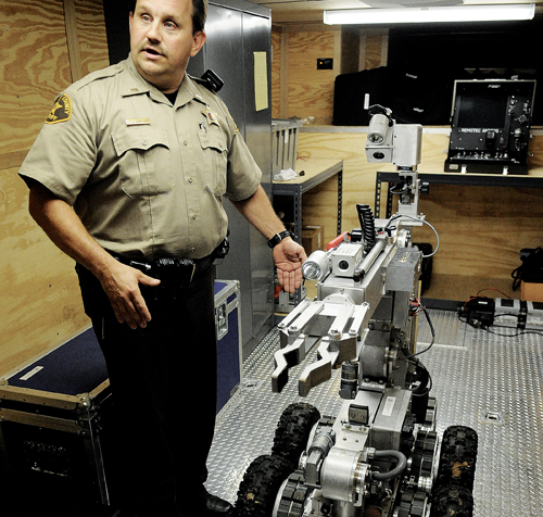 Bomb squad robot stays busy