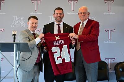 New Troy coach Gerad Parker welcomed during introductory press conference