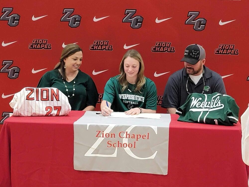 Zion Chapel softball player Madison Meeks signs with ESCC
