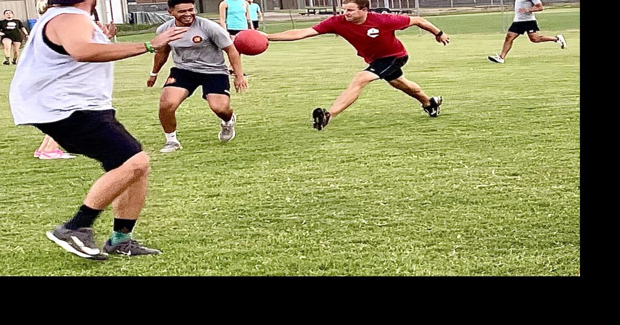 Dragons square off against local kickball team in friendly match