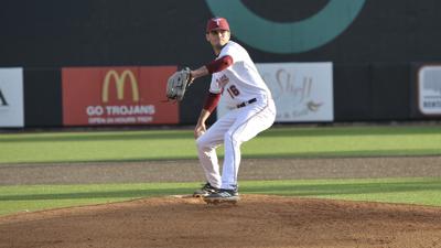 Troy 5th year senior pitcher Cory Gill working hard to help Trojans