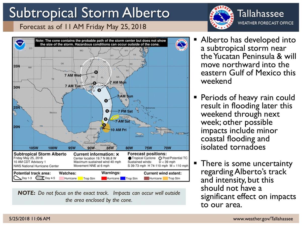 Low near Gulf of Mexico earns first name, Alberto, of the 2018 North ...