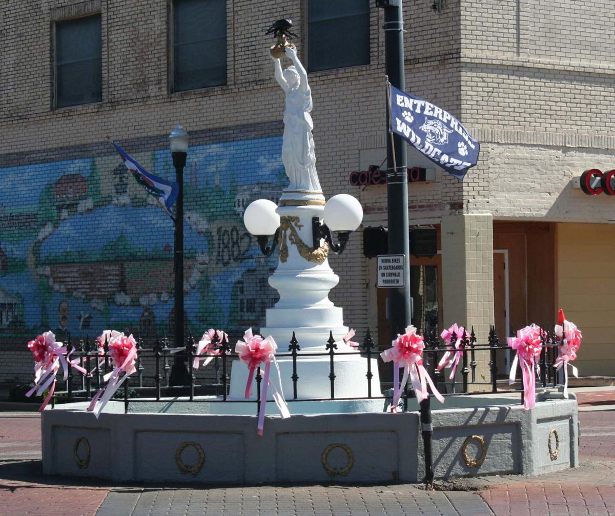 Boll Weevil statue goes pink for October