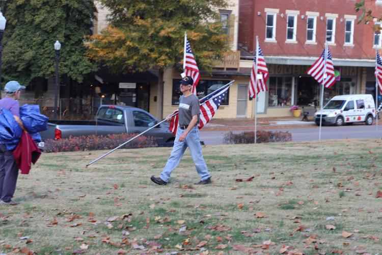 The Kiwanis put up the veterans flags in front of city hall | Perry ...