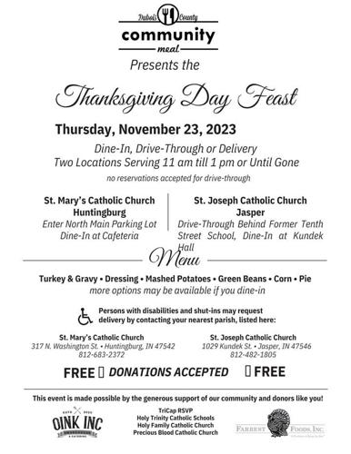 Dubois County Community Meal to provide Thanksgiving feast at two ...