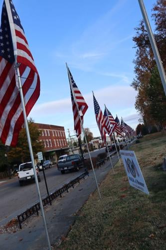 The Kiwanis put up the veterans flags in front of city hall | Perry ...