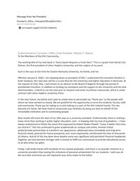 Benson resigns as president | News | easternprogress.com