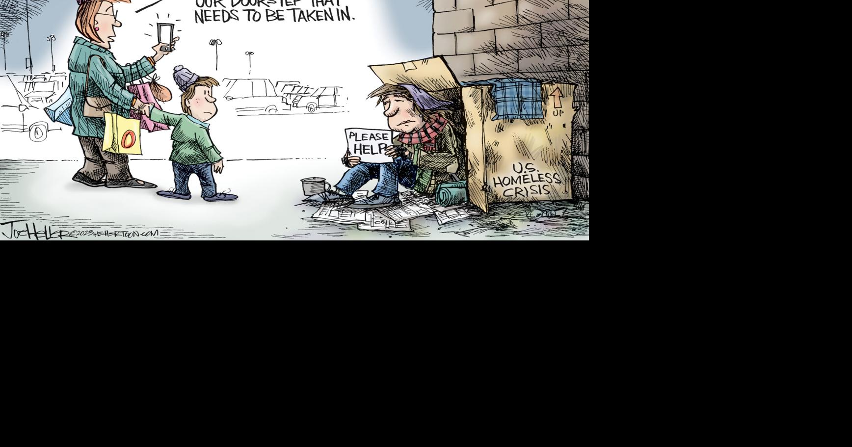 Joe Heller cartoon - homeless crisis | Opinion | ehextra.com