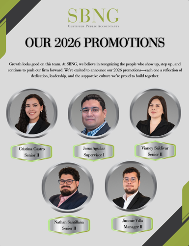 SBNG announces staff promotions | Business Announcements | elpasoinc.com