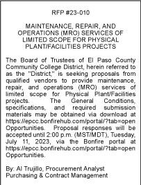 EPCC Purchasing for 6-18-22 / 6-25-23 | Legals | elpasoinc.com