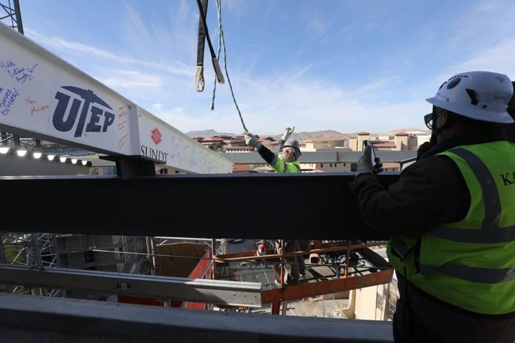 UTEP celebrates topping-out for $110 million Texas Western Hall project ...