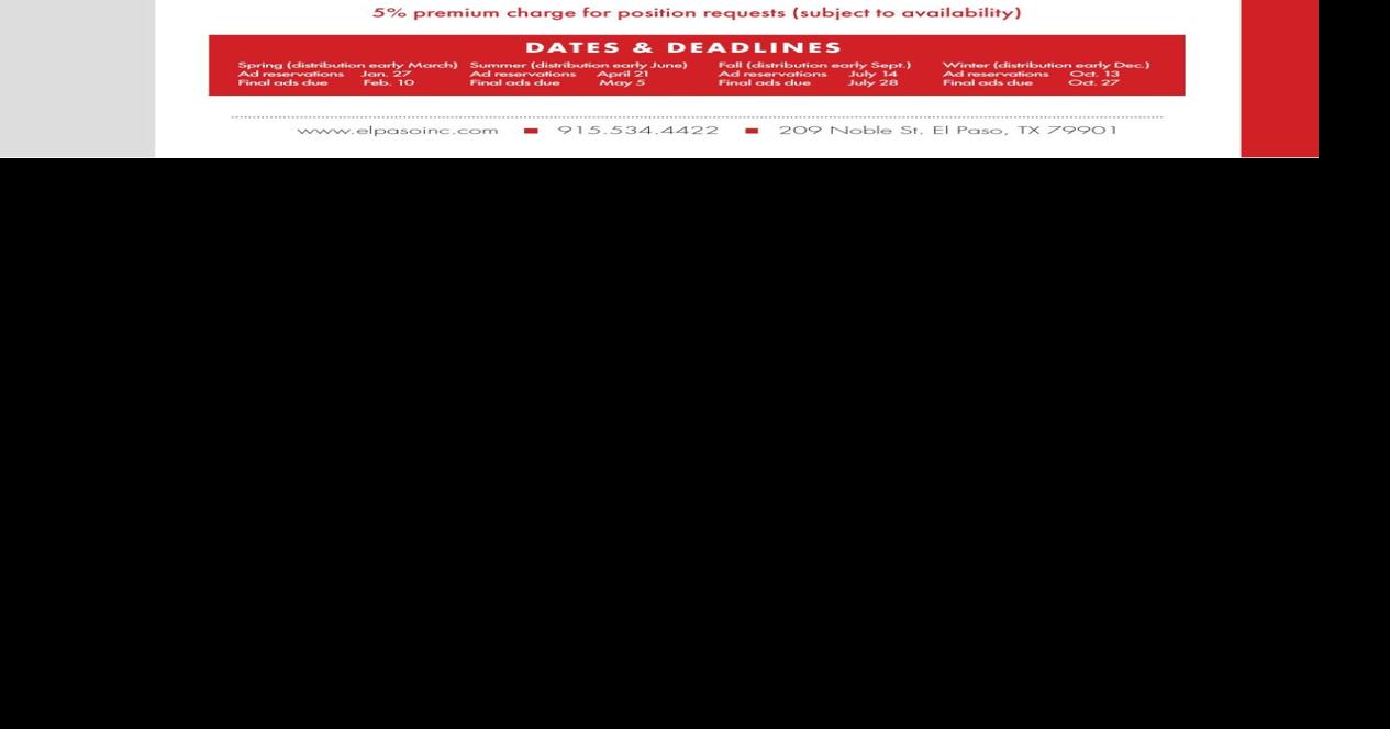 Magazine rate sheet | Advertising | elpasoinc.com