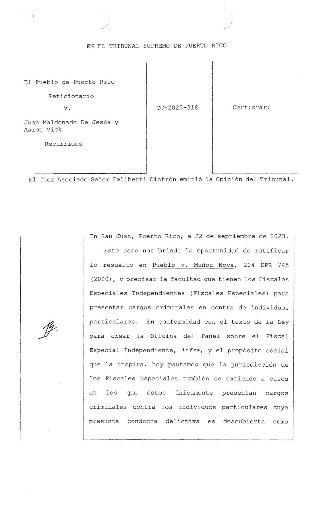 DOCUMENTO: Tribunal Supremo de Puerto Rico permite que fiscales del ...
