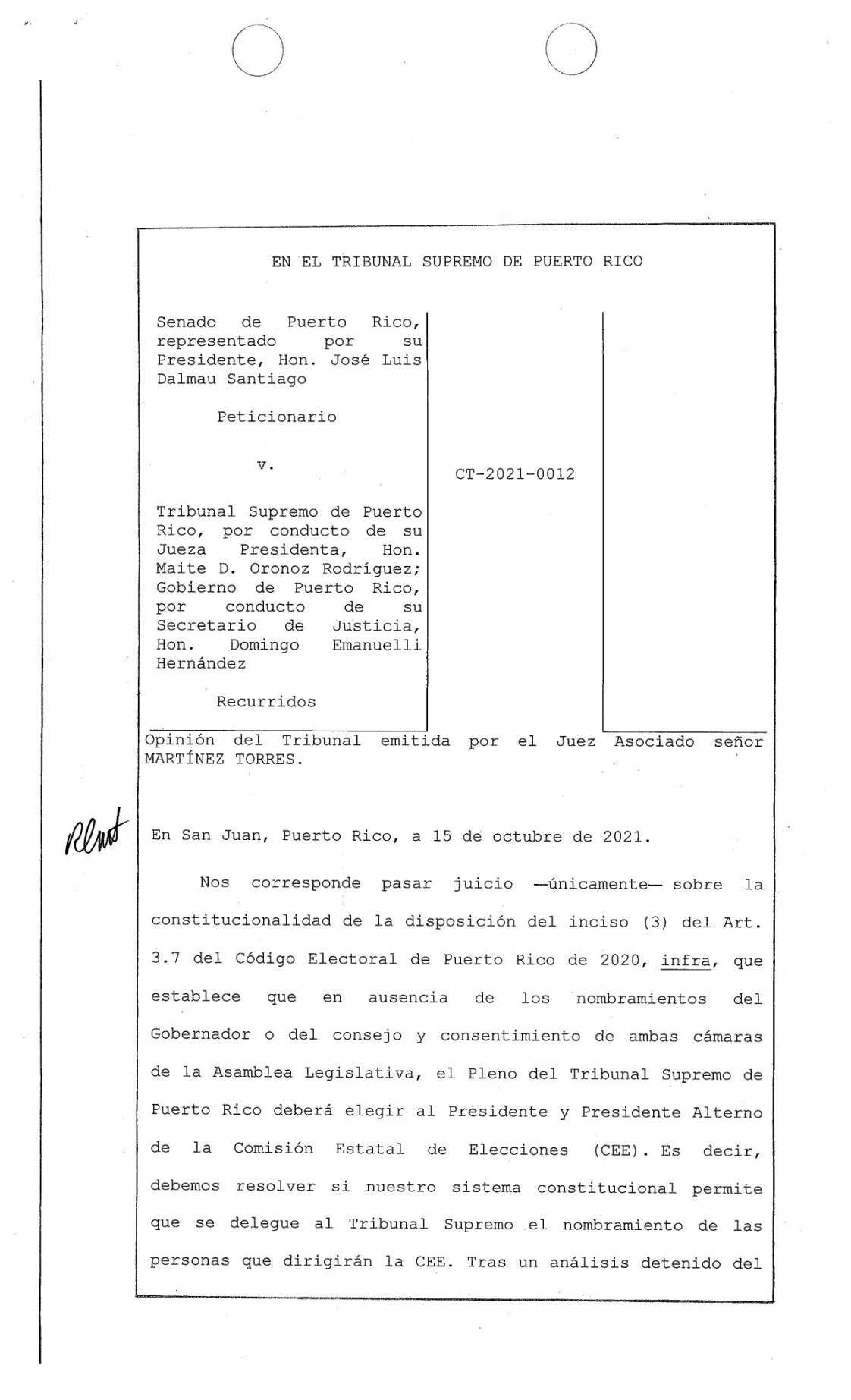 El Tribunal Supremo No Nombrará Al Presidente De La Comisión Estatal De