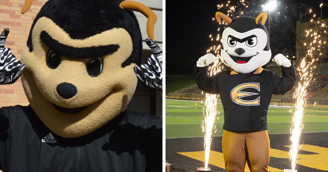 Corky the Hornet reveals new mascot suit during ESU Homecoming game ...