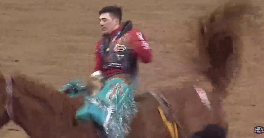 Pope on top: Waverly cowboy wins National Finals Rodeo bareback round ...