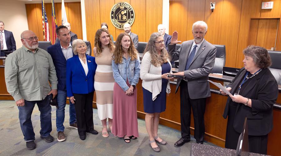 Baucom sworn in to serve on Union County Board | Enquirer Journal ...