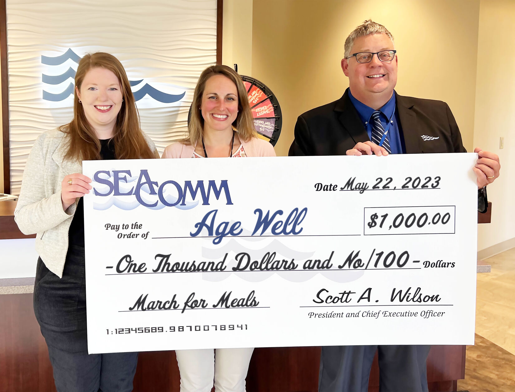 SeaComm donates $1,000 to Age Well | Local News | essexreporter.com
