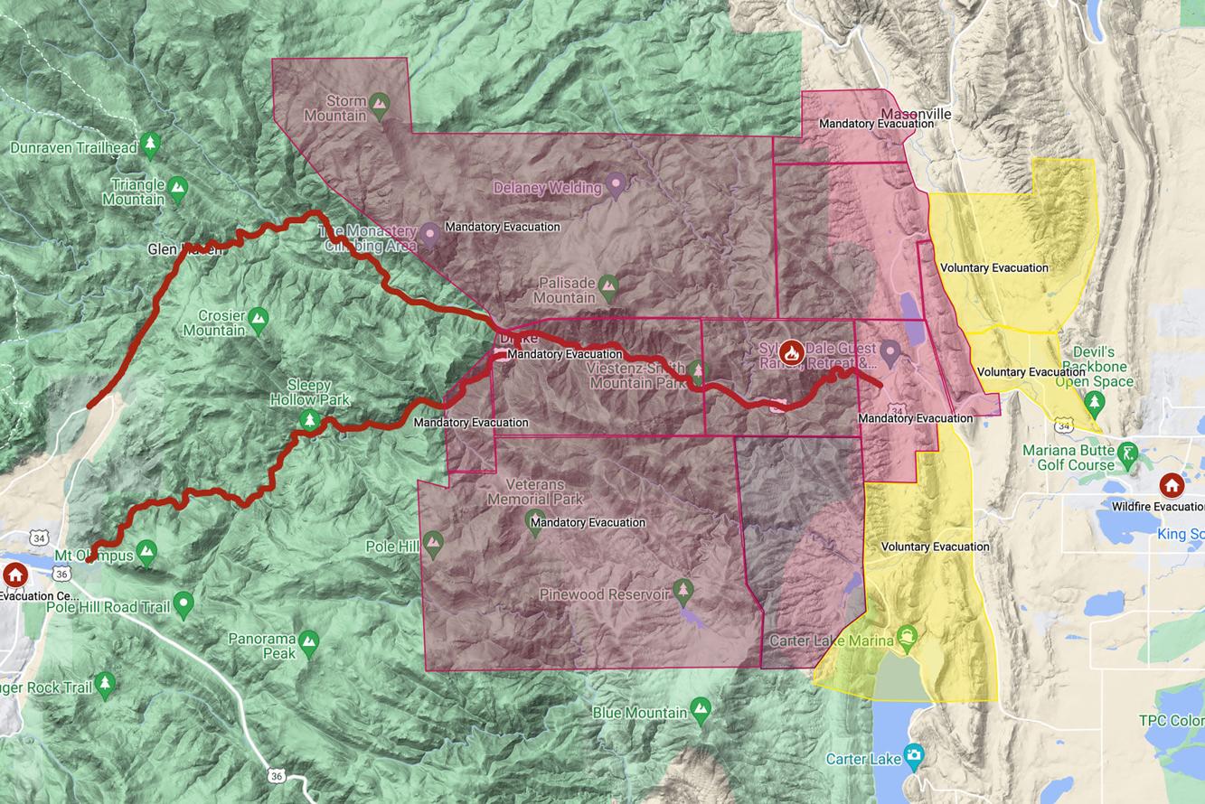 Alexander Mountain Fire Prompts Evacuations Along Hwy 34 Between Drake ...