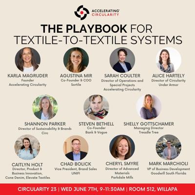 Accelerating Circularity to launch textile-to-textile recycling Playbook at Circularity 23 ...