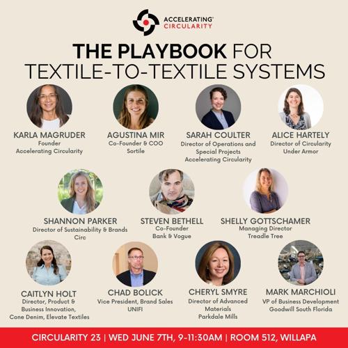 Accelerating Circularity to launch textile-to-textile recycling Playbook at Circularity 23 ...