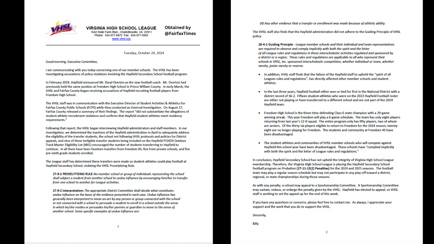 Exclusive: Hayfield football loses appeal to overturn two-year playoff ...