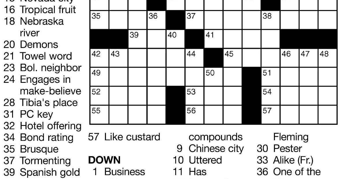 Crossword Puzzle - Week of September 29, 2023 | Crossword ...